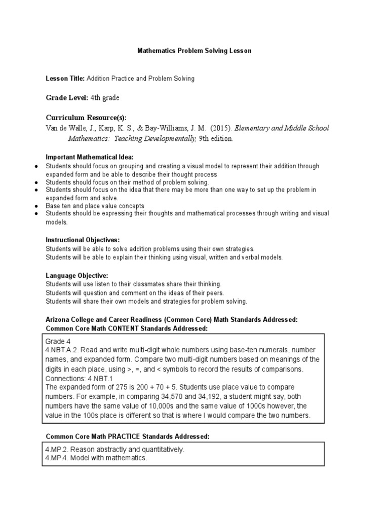 Grade Level: 4th Grade Curriculum Resource(s) | PDF | Curriculum ...