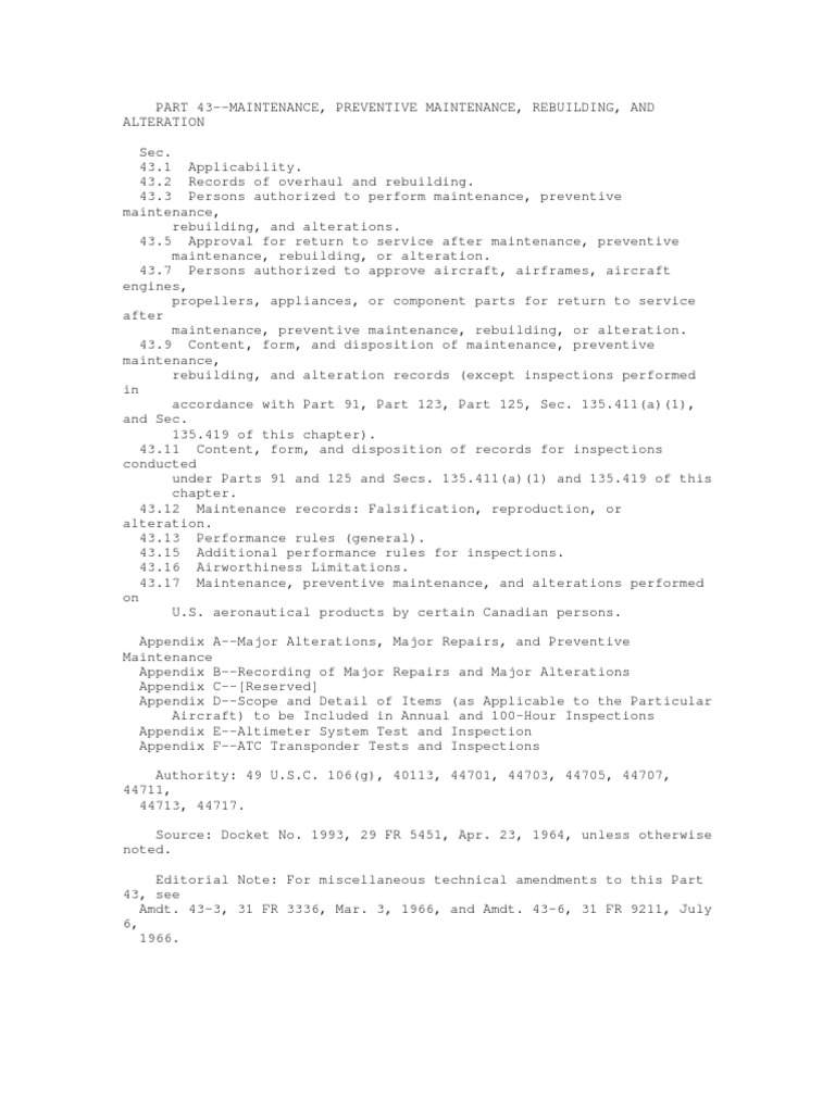 Far 43 PDF | PDF | Fuselage | Aircraft