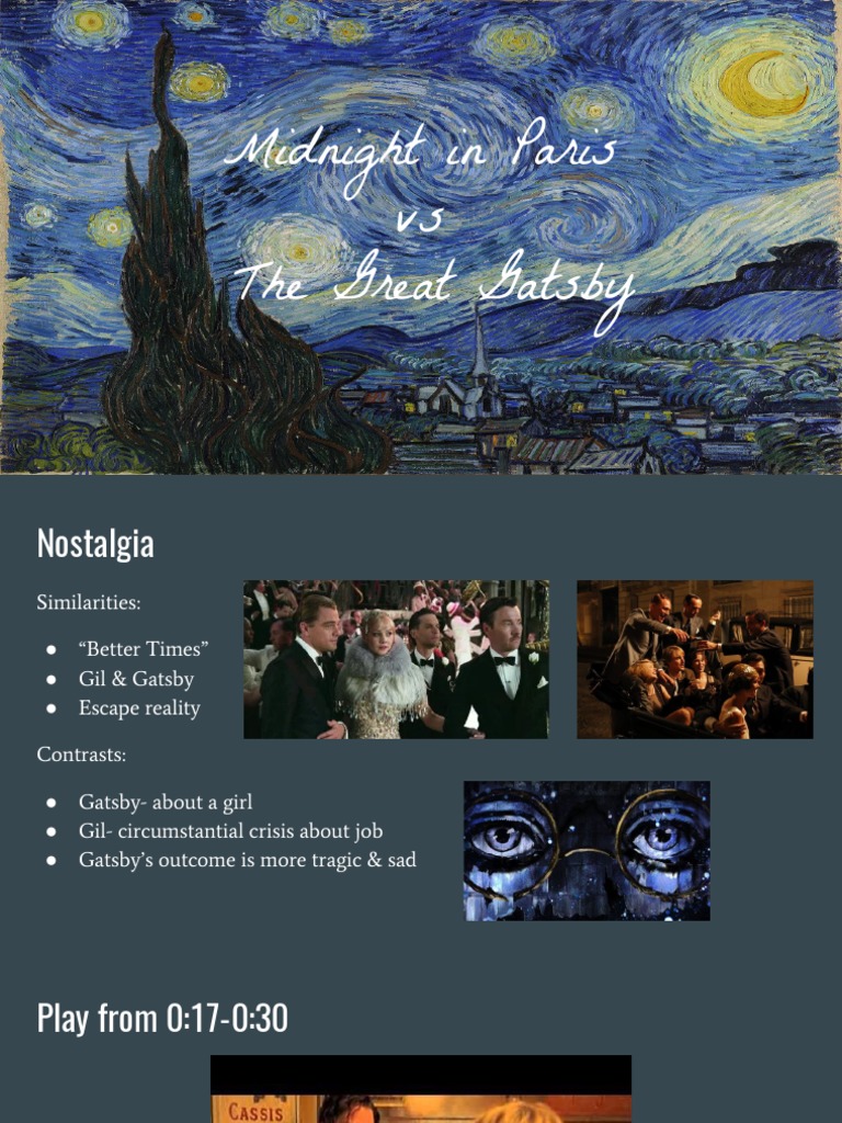 Midnight in Paris Vs The Great Gatsby | PDF