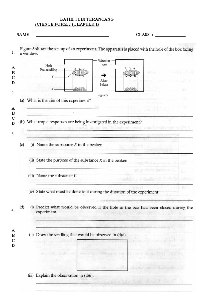 Latih Tubi Terancang Science Form 2 (Chapter 1) NAME: - CLASS | PDF