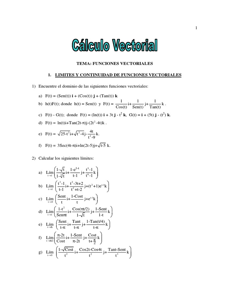 Funciones Vectoriales | PDF | Curva | Vector Euclidiano