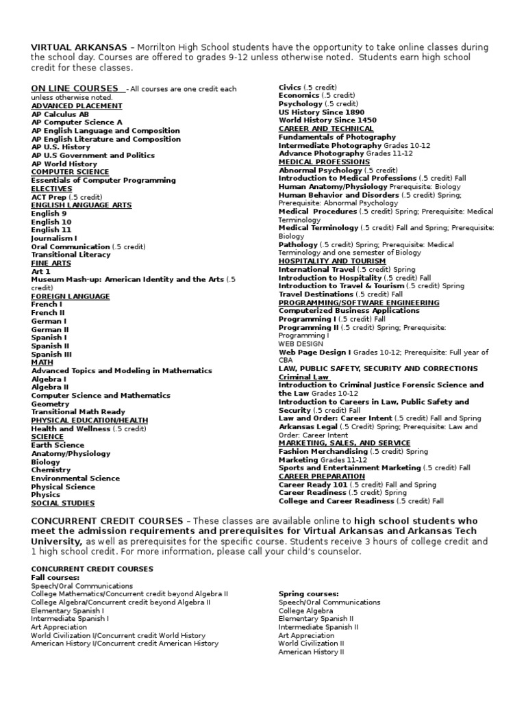 Virtual Arkansas Courses | PDF | Advanced Placement | Secondary School