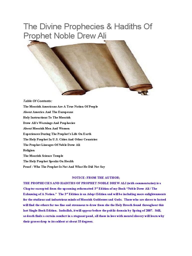 Divine Prophecies of Noble Drew Ali | PDF | Muhammad | Religion And Belief
