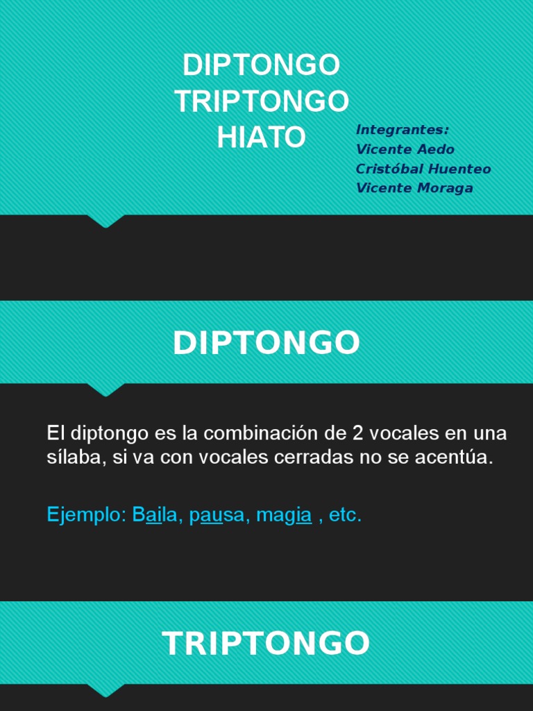 DIPTONGO, TRIPTONGO y El HIATO | PDF