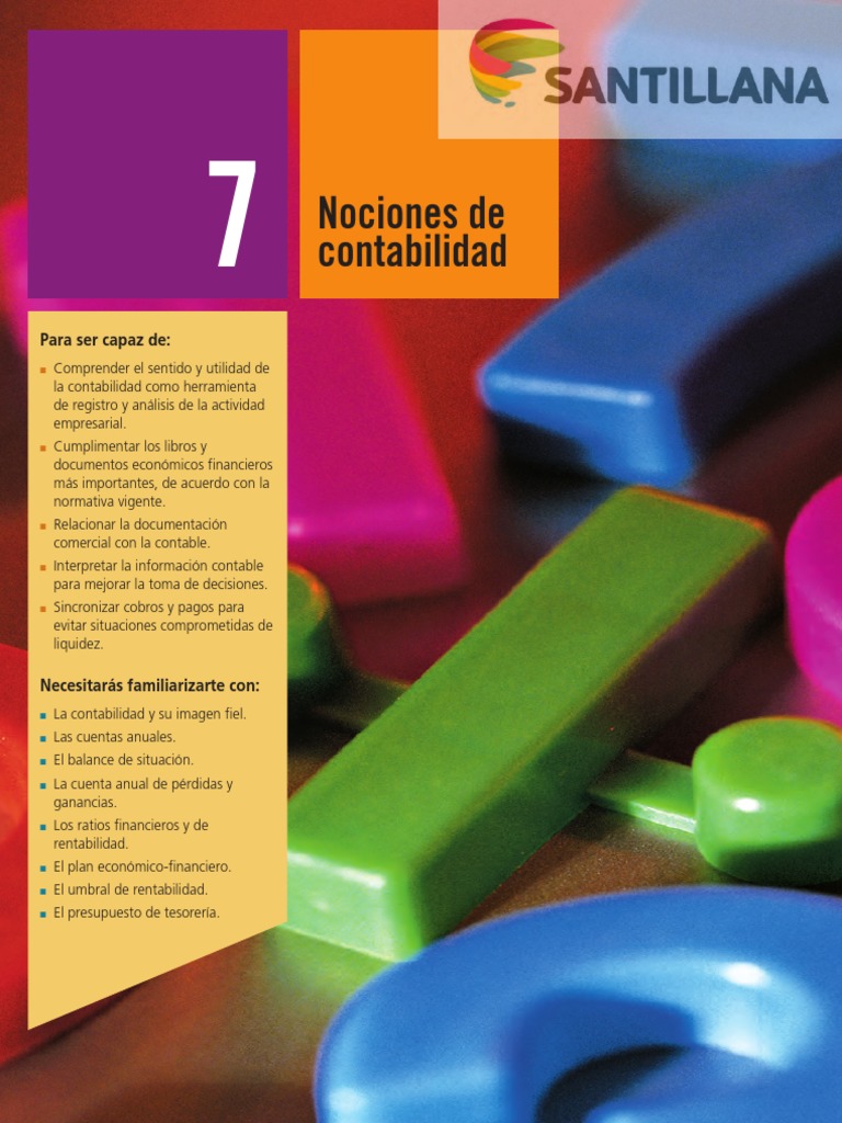 Nociones de Contabilidad - Capitulo 7 - Santillana | PDF | Hoja de ...