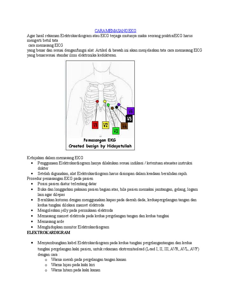 Cara Memasang Ekg | PDF