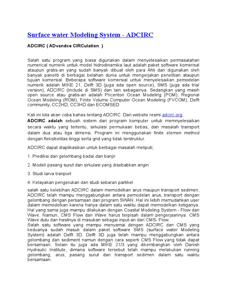 Surface Water Modeling System | PDF