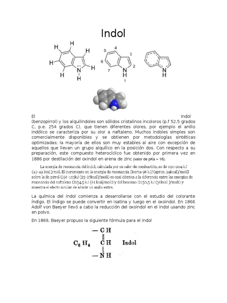 Generalidades Del Indol | PDF | Compuestos orgánicos | Compuestos químicos