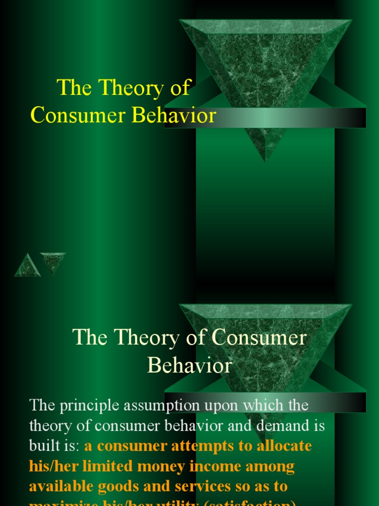 Theory of Consumer Behavior | PDF | Utility | Marginal Utility