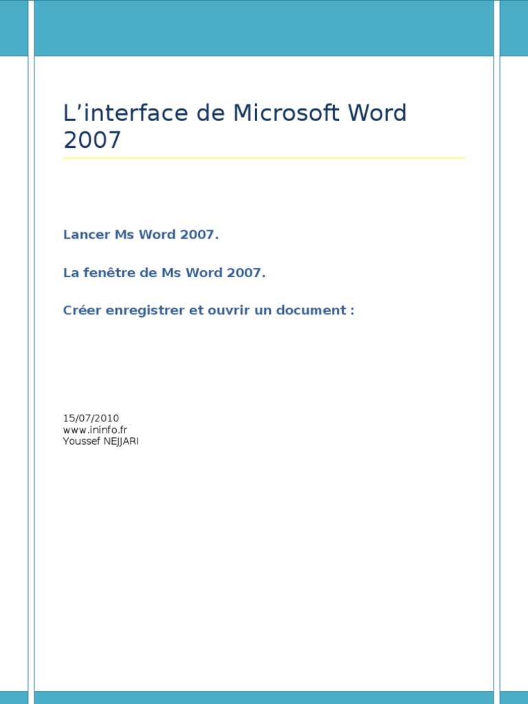 Interface de Microsoft Word 2007 | PDF | Microsoft Word | Microsoft