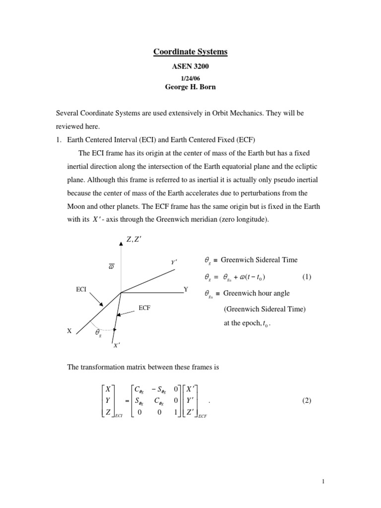 Coordinate System | PDF | Euclidean Vector | Velocity