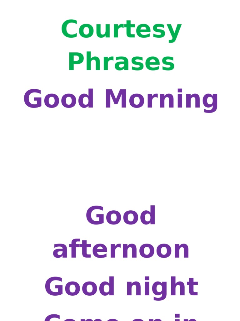 Essential Courtesy Phrases for Students | PDF | Language Arts & Discipline
