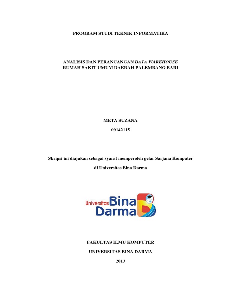 Analisis Dan Perancangan Data Warehouse Pdf Pdf