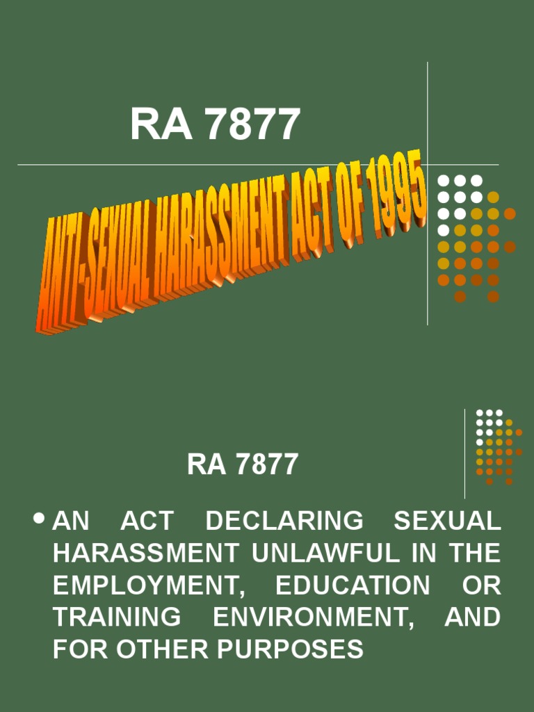 RA+7877 | Sexual Harassment | Harassment | Free 30-day Trial | Scribd