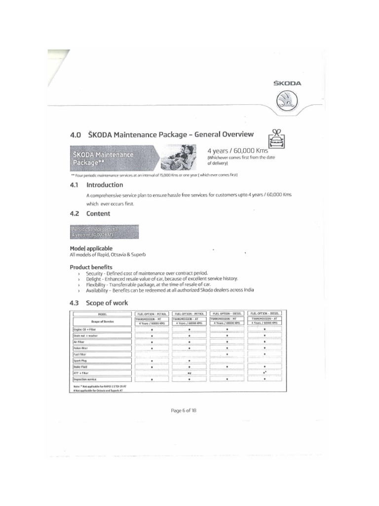 Skoda Maintenance Package | PDF