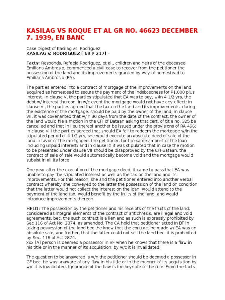 Complete Kasilag Vs Roque Et Al | PDF | Mortgage Law | Justice