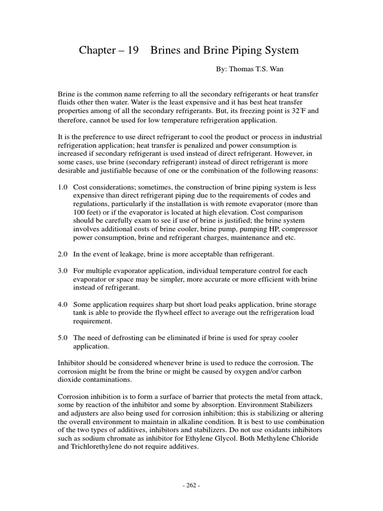 Brines and Brine Piping Systems Explained | PDF | Reynolds Number ...