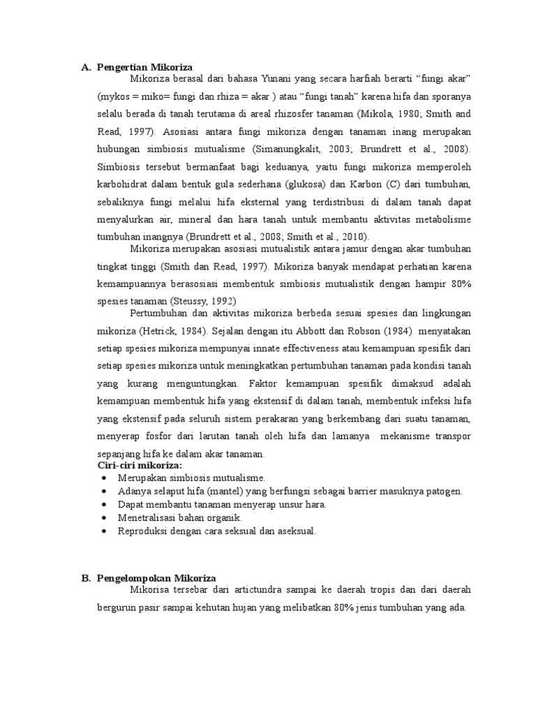 Mikoriza: Simbiosis dan Manfaat | PDF