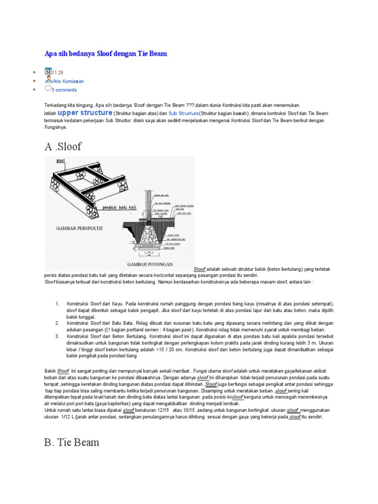 Perbedaan Sloof dan Tie Beam | PDF | Griya & Taman | Seni