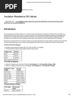 Megger-Insulation Test Values | PDF | Insulator (Electricity) | High ...