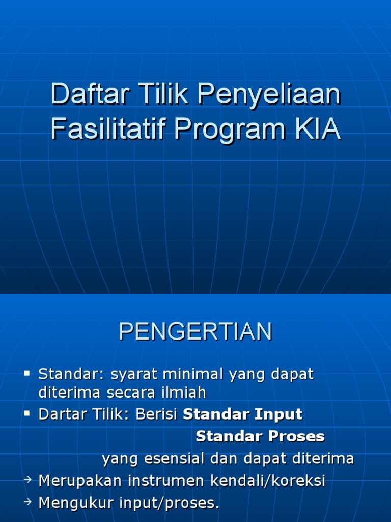 Daftar Tilik Penyeliaan Fasilitatif Program KIA | PDF