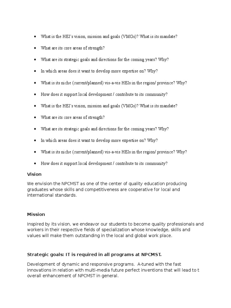 What Is The HEI | Download Free PDF | Faculty (Academic Staff ...