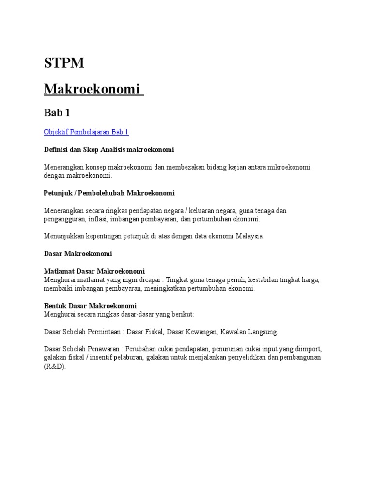 Nota Eko Sem 2 | PDF