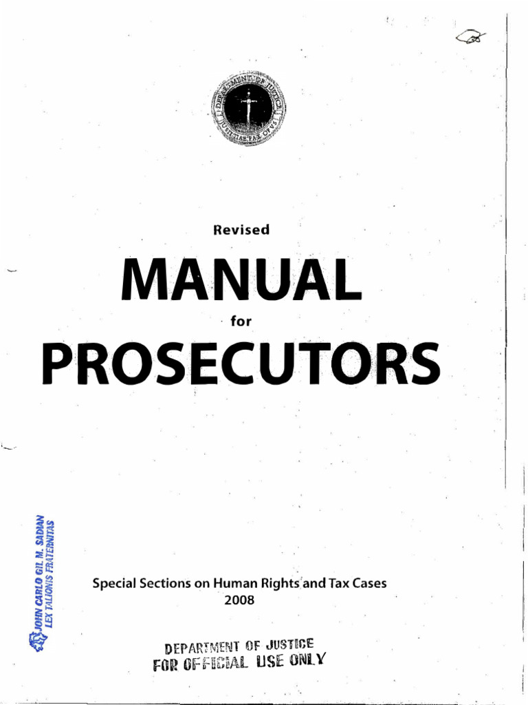 DOJ-NPS Manual for Prosecutors 2008 | Prosecutor | Arrest