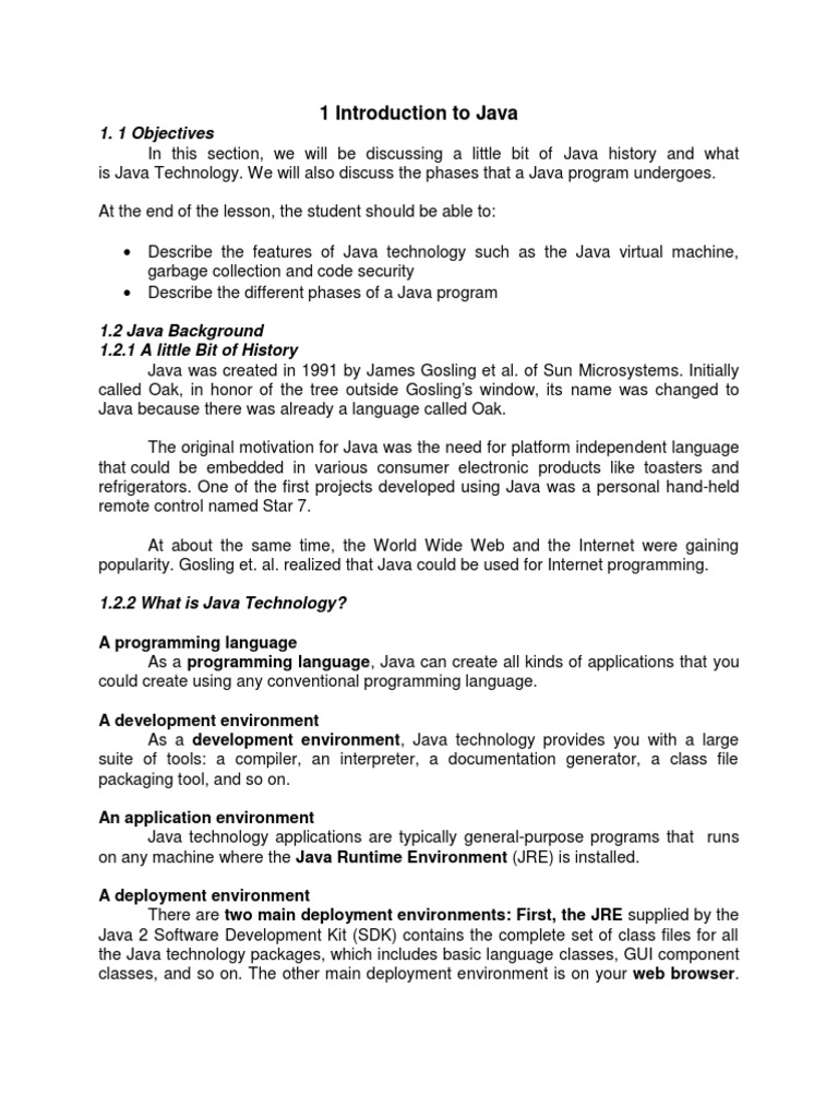 Java Hand Outs Pdf Java Programming Language Data Type