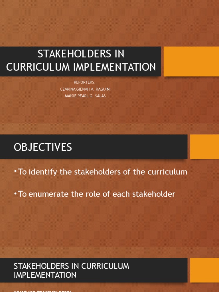 Roles of Stakeholders in Curriculum Implementation | PDF | Curriculum ...
