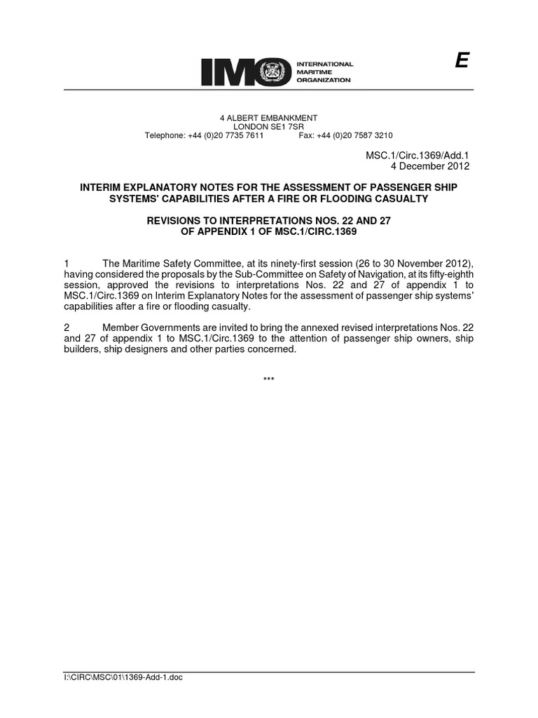 MSC 1-Circ 1369 SRTP | PDF