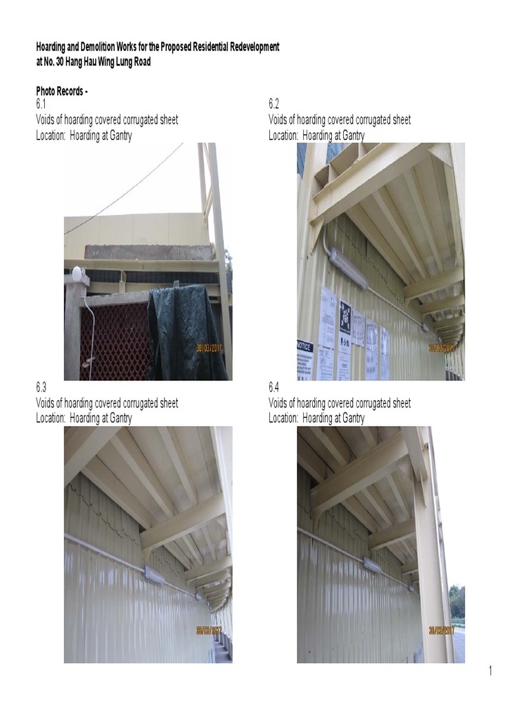Hoarding and Demolition Works at 30 Hang Hau Wing Lung Road | PDF
