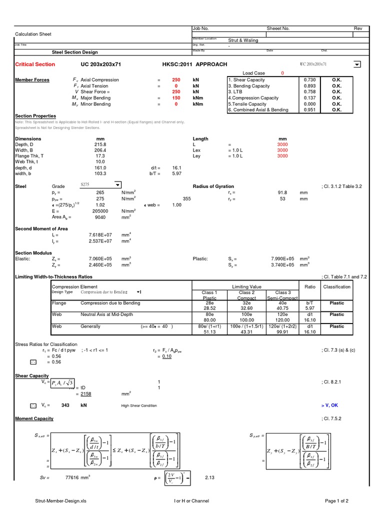 Strut and Waling | PDF | Bending | Applied And Interdisciplinary Physics