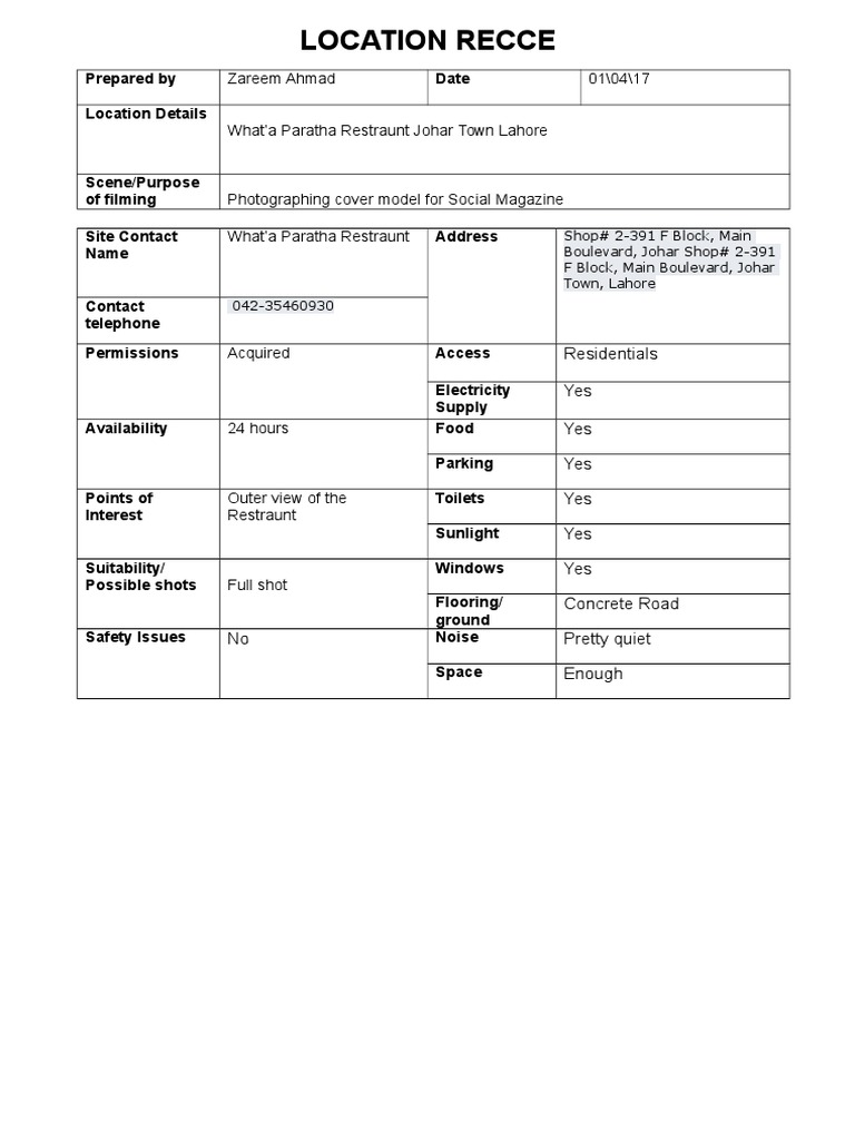 Location Recce | PDF | Tourist Attractions | Buildings And Structures
