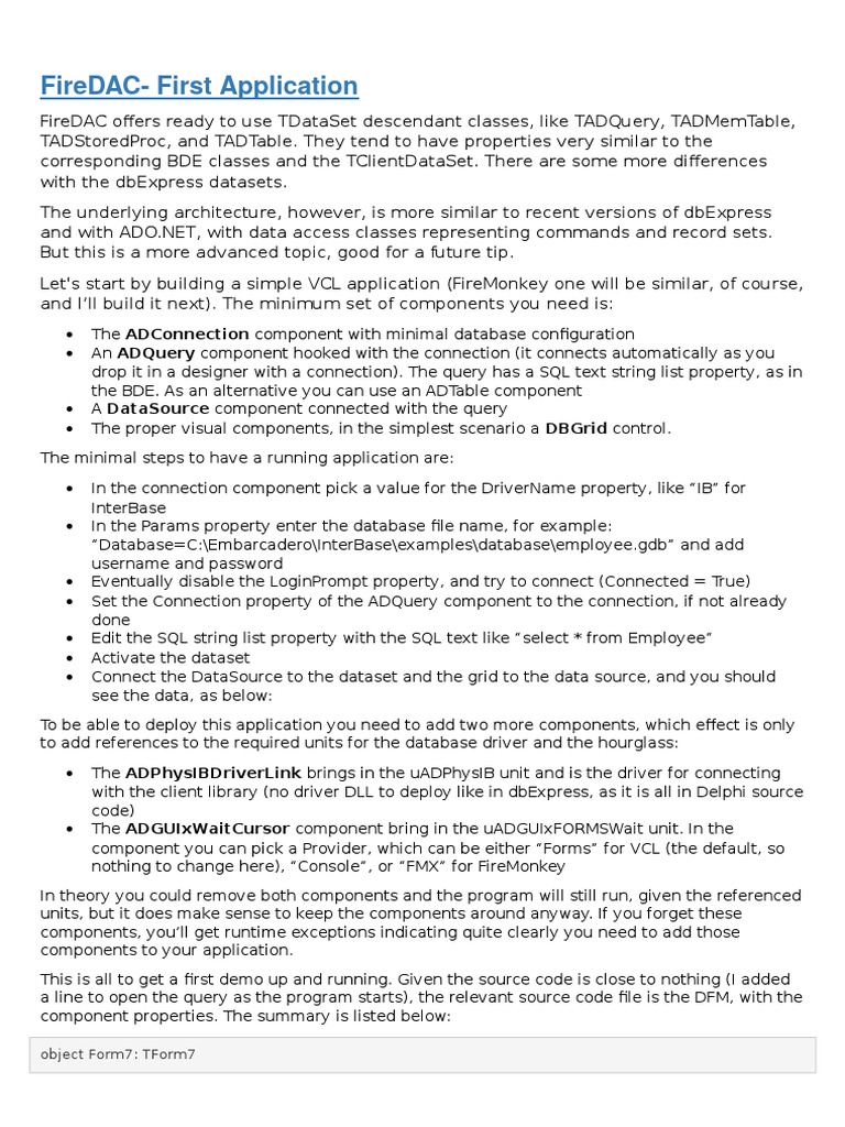 FireDAC-First App | PDF | Databases | Software