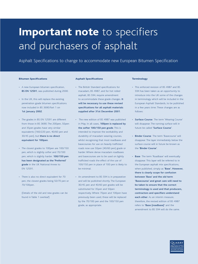 Asphalt Specifications PDF | PDF | Business