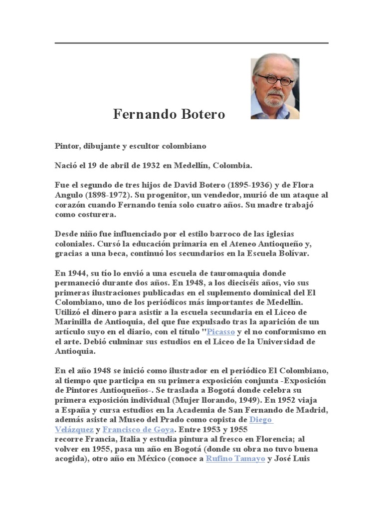 Fernando Botero | PDF | Artes (general) | Pinturas