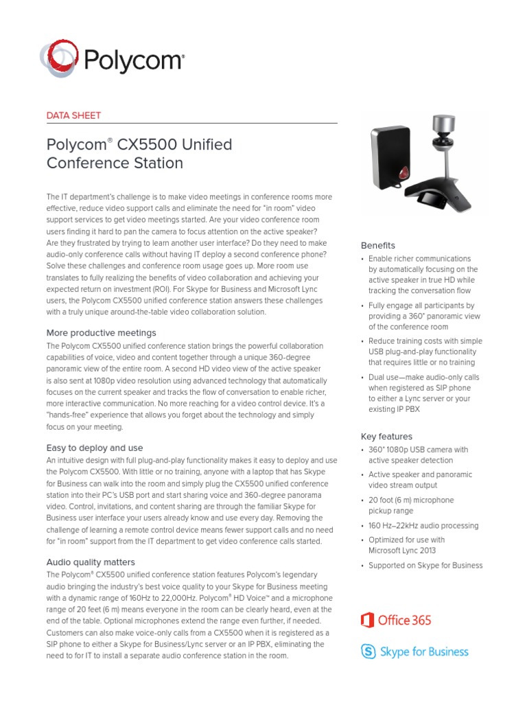 Cx5500 Data Sheet Enus | PDF | Usb | Port (Computer Networking)