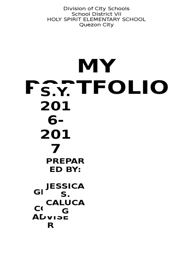 Holy Spirit Elementary School Portfolio | PDF