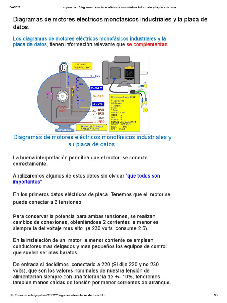 Coparoman Diagramas De Motores Eléctricos Monofásicos Industriales Y