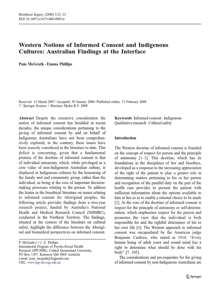 Informed Consent in Indigenous Australia | PDF | Informed Consent ...