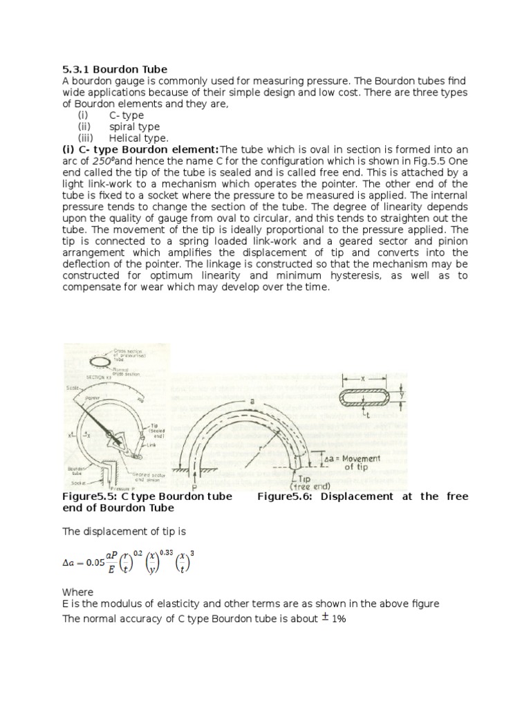 Bourdon Tube | PDF | Pressure Measurement | Vacuum Tube