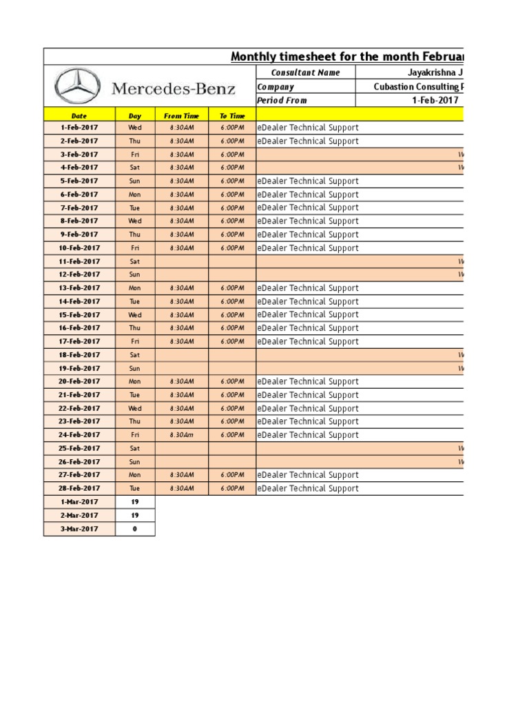 Timesheet Feb Jayakrishna | PDF