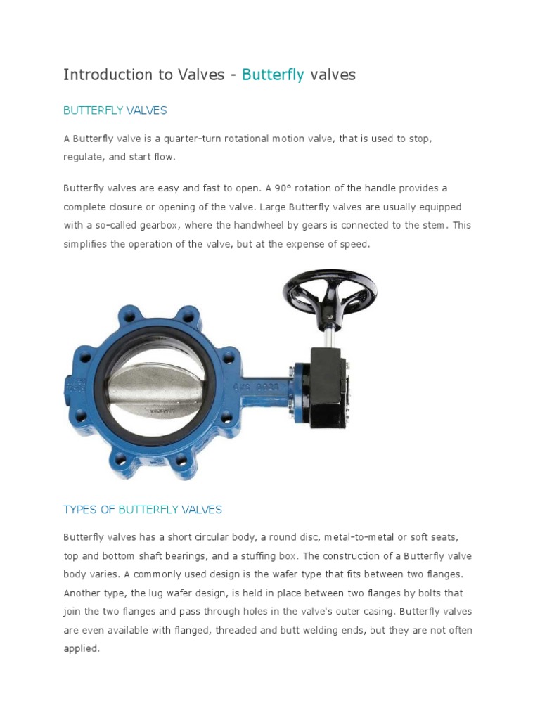 Introduction To Valves - Butterfly Valves | PDF | Valve | Plumbing