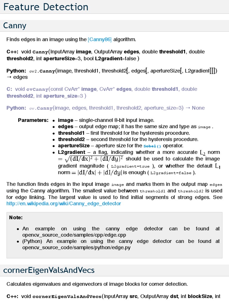 Feature Detection - OpenCV 2.4.13.2 Documentation | PDF | Parameter ...
