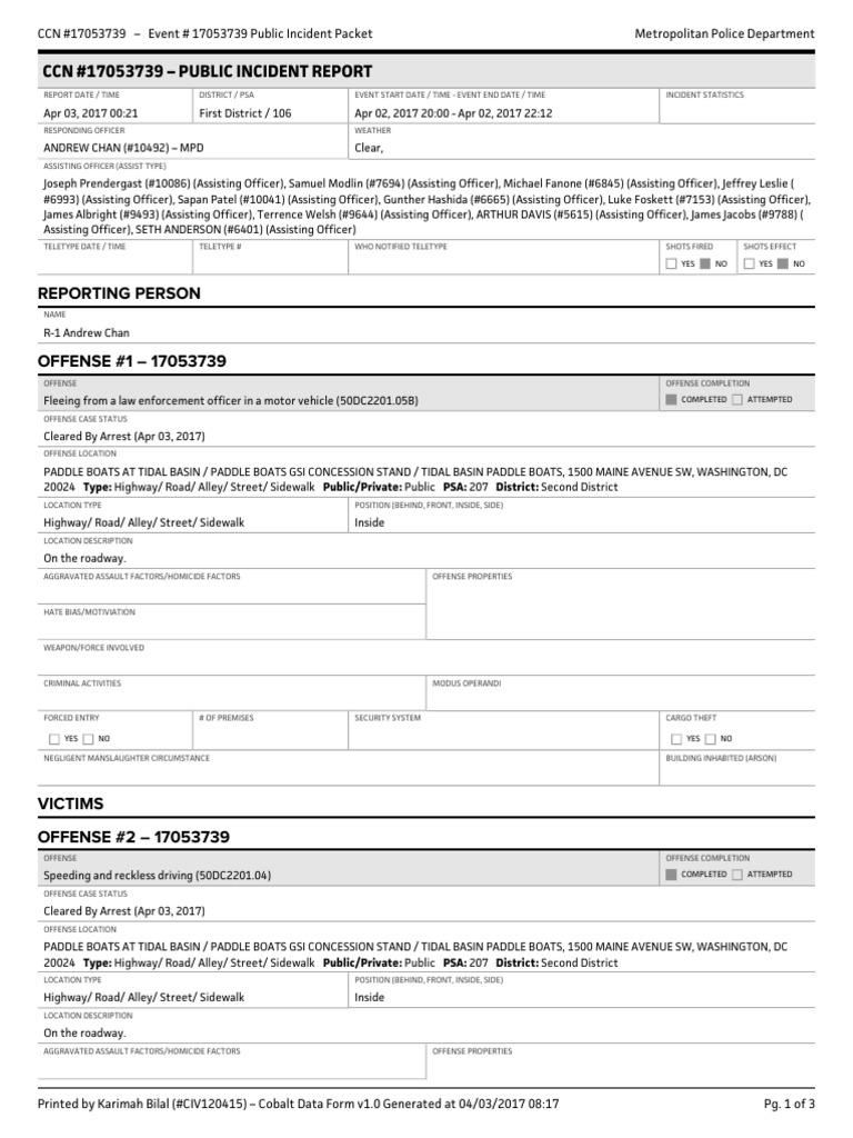 Police Report - Kidnapping | PDF | Manslaughter | Street