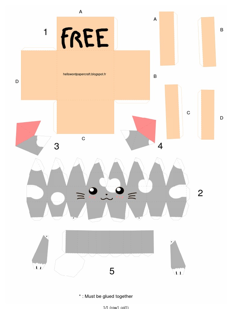 Cute Cat Papercraft Templates | PDF
