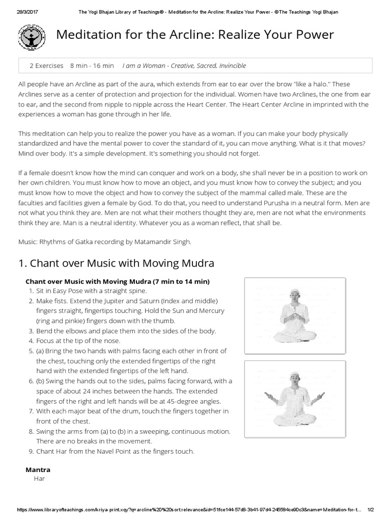The Yogi Bhajan Library of Teachings® - Meditation For The Arcline ...