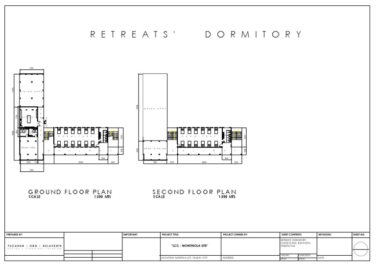 Retreats' Dormitory: Ground Floor Plan Second Floor Plan | PDF ...