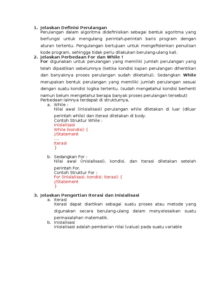 Definisi Perulangan | PDF | Metode & Bahan Ajar | Komputer